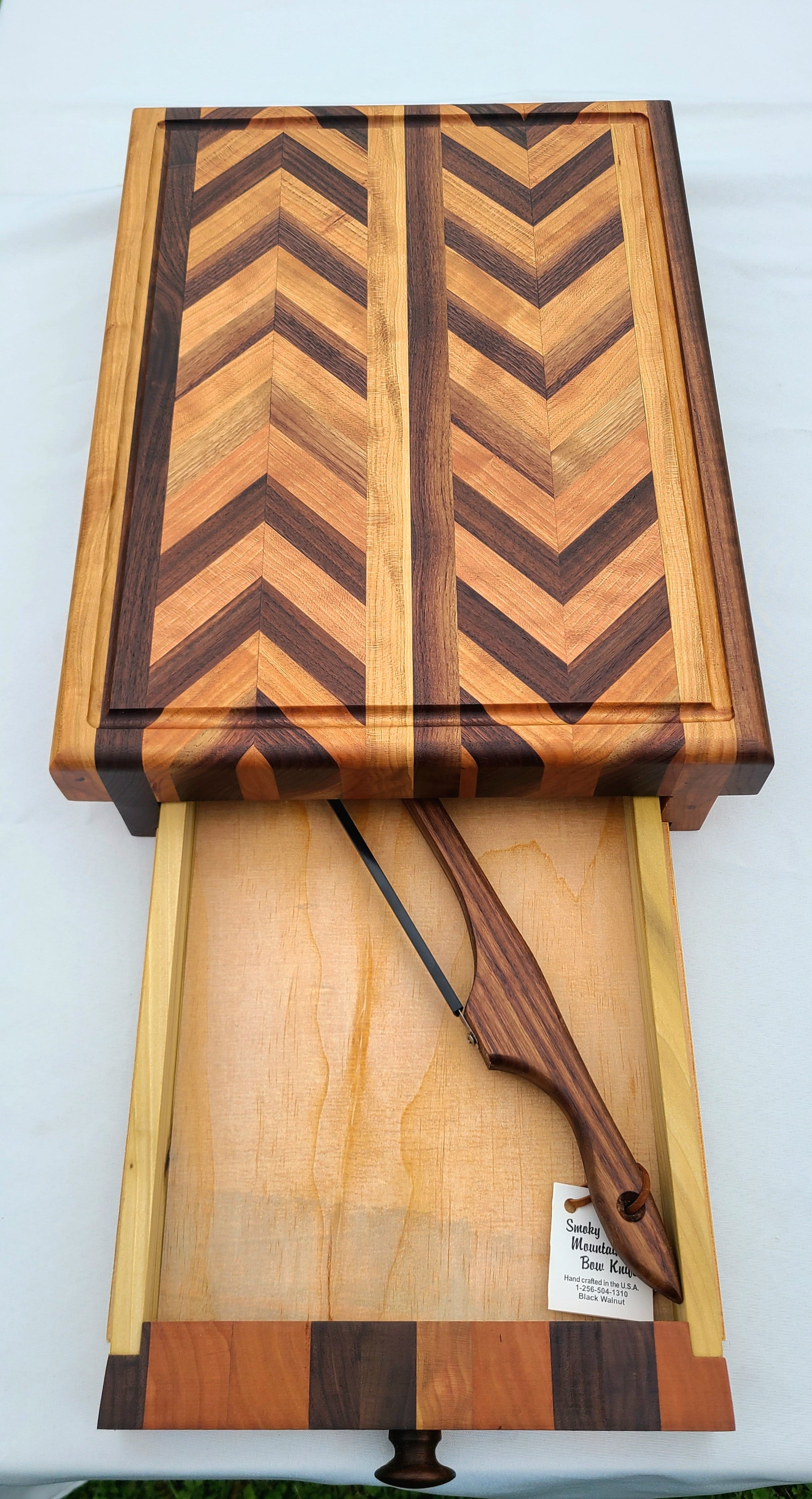 cutting board with knife insert