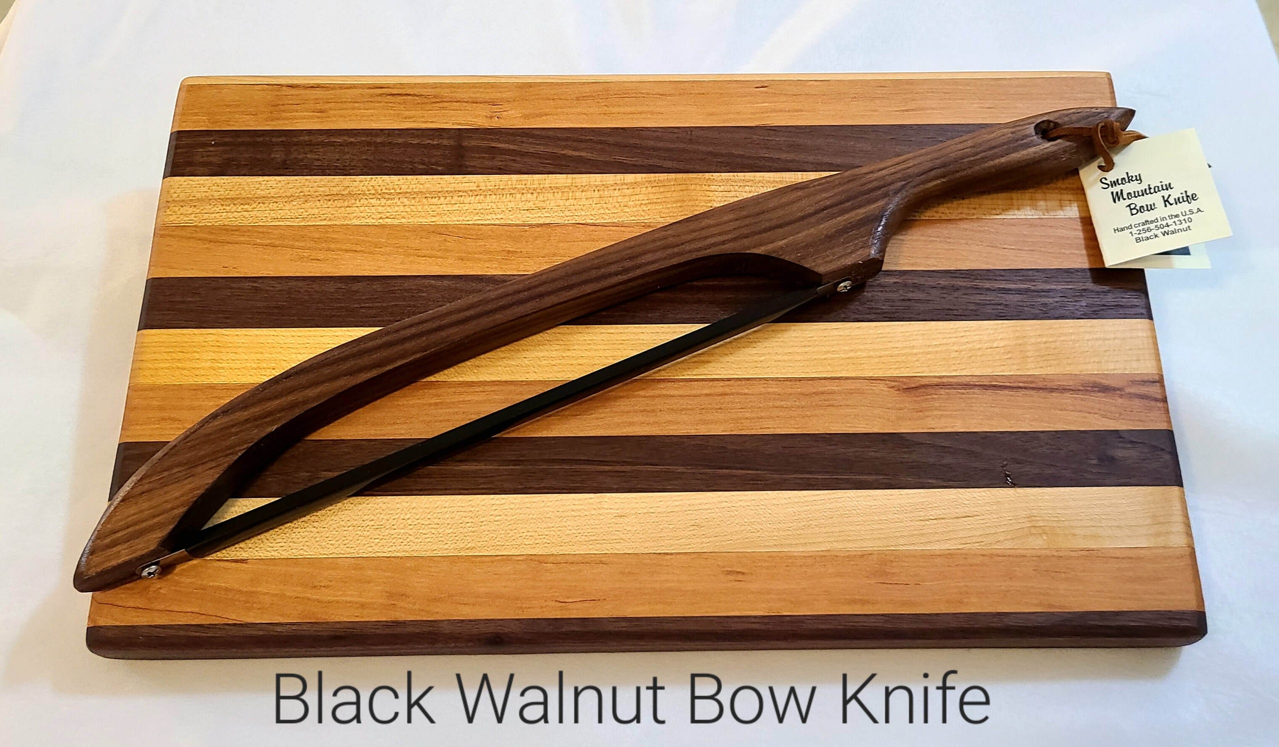 black walnut bow knife, bread knife, fiddle knife, cheese knife ...